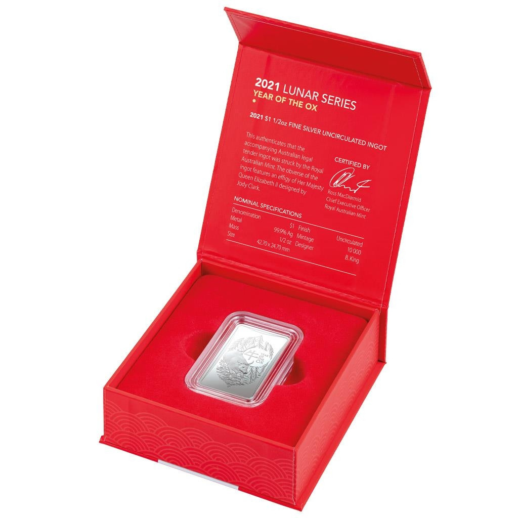 Australien 2021 Jahr der Ochsen Lunar - Serie Silber 1/2 oz RAM