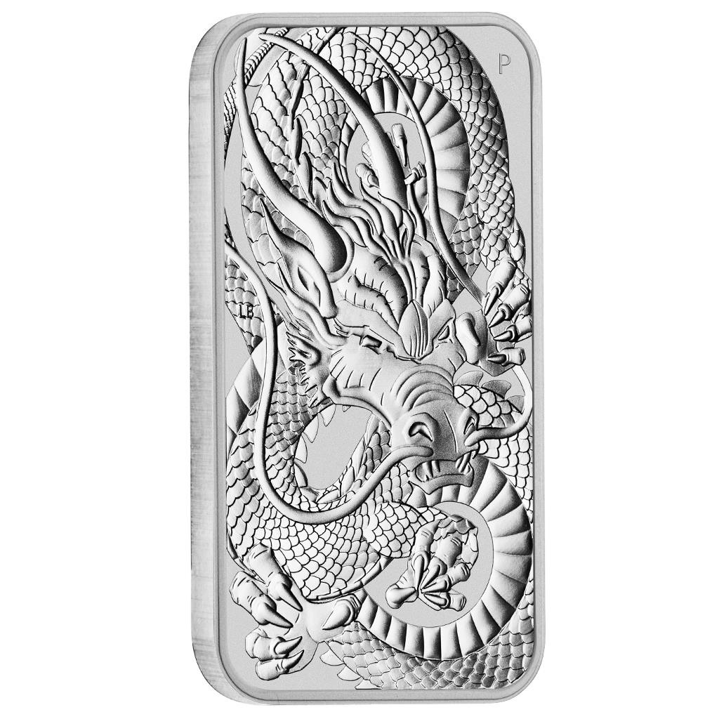 Australien 2021 Rectangular Dragon - Drache Silbermünze - Münzbarren 1 oz