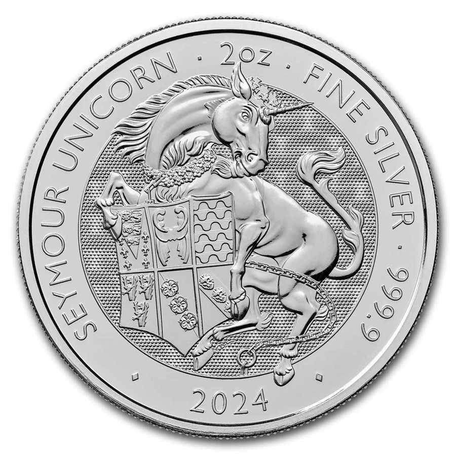 GB 2024 Tudor Beast SEYMOUR UNICORN Silber 2 oz Wert Preis Grossbritanien