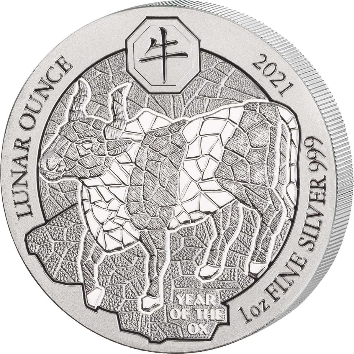Ruanda 2021 Jahr des Ochsen Lunar-Serie 1 oz Silber