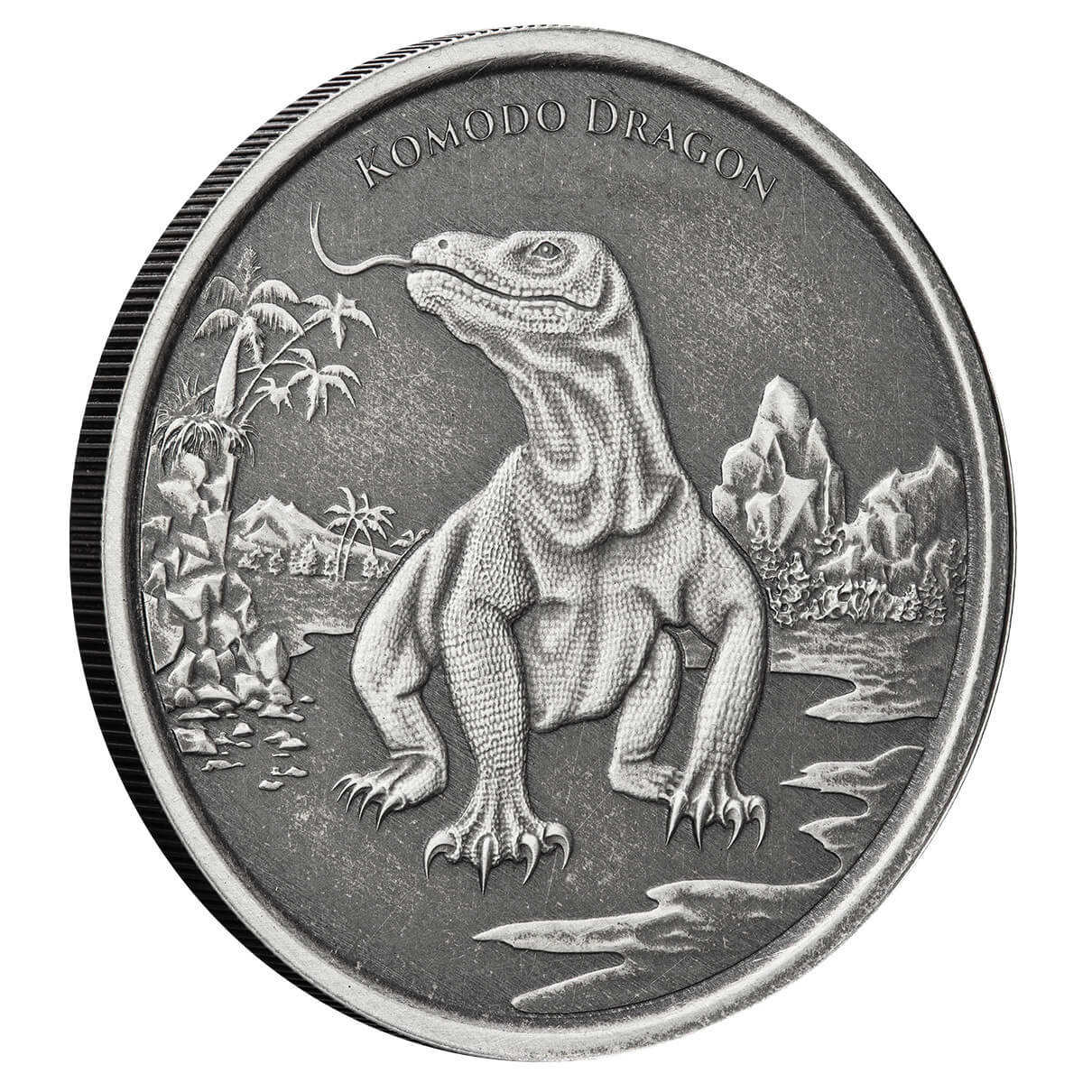 Tokelau 2022 KOMODO WARAN Silber 1 oz ANTIK FINISH Preis Wert