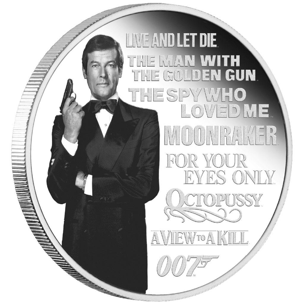 Tuvalu 2021 LEGACY SERIE - JAMES BOND 007 ROGER MOORE Silber 1 oz PP